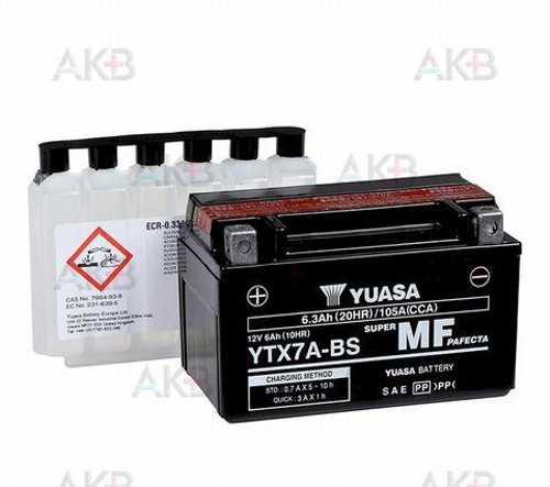 Аккумулятор Yuasa ytx7a-BS - 6 Ач 105А (151x88x94)