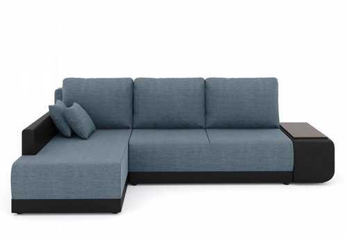 Угловой диван Нью-Йорк цвет Блю+кож.зам 243 см