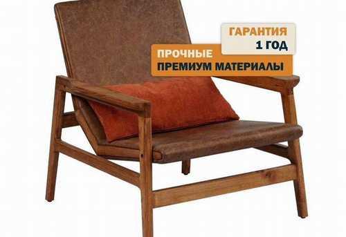 Дизайнерское кресло из кожи с подушкой