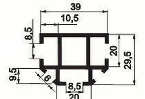 Стойка промежуточная д/прогонов, сер, 38,9*29,6мм