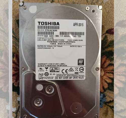 Жёсткий диск 2Тб Toshiba 3.5"