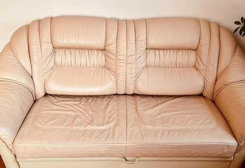 Кожаный диван Mobel & Zeit и 2 кресла