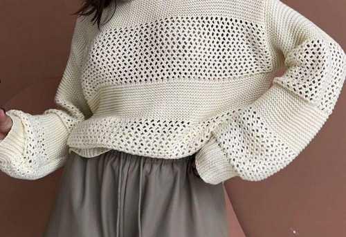Объёмный женский свитер с горлом 42-50