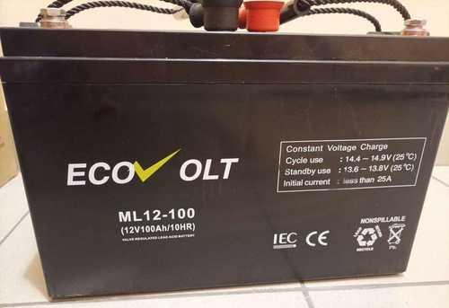 Аккумулятор AGM Ecovolt ML12-100 12 В 100Ач