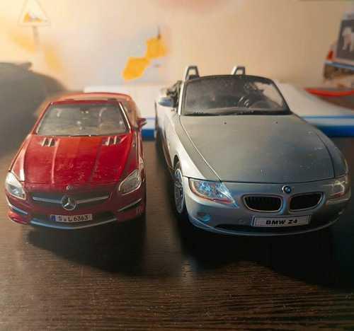 Модели авто BMW z4 1:18 Mercedes-benz sl63 1:24