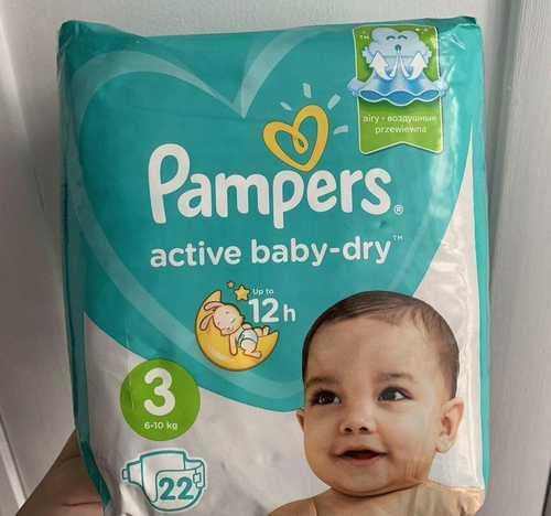 Подгузники pampers active baby dry 3
