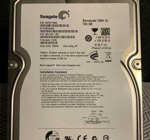 Жесткий диск seagate barracuda 750gb HDD 3.5