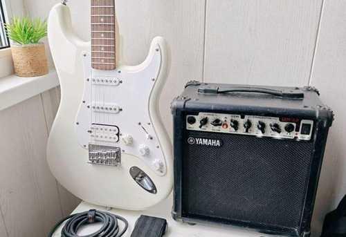 Электрогитара Fender Squier HSS +комб Yamaha 15вт