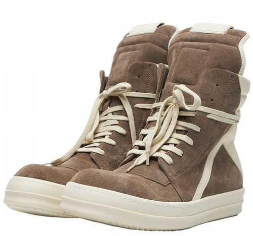 Rick Owens Geobasket Suede Brown