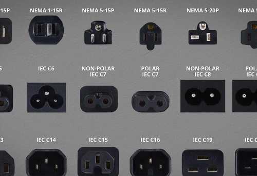 IEC: C14, C13, C7 non-p,rca-tv,USB 2.0,D-Sub-J.3.5