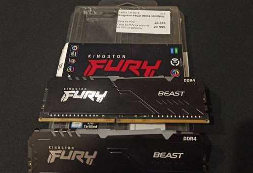 Kingston fury Beast DDR4 64GB (2x32GB) 3600 MHz