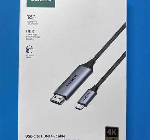 Кабель Ugreen USB-C - hdmi 4K, 1м