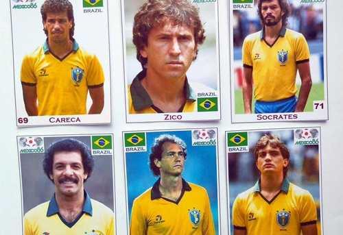 Наклейки Футбол чм 1986 сборная Бразилии № 69-91