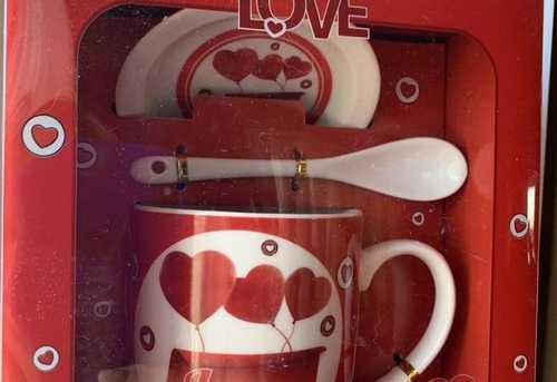 Кружка чашка набор подарочный Love 3D Новая