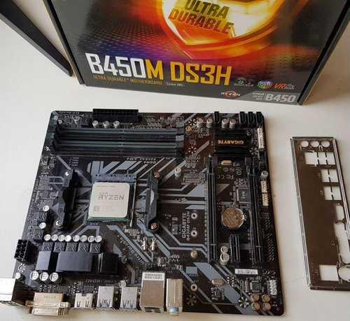 Комплект мп Gigabyte B450 + Ryzen 3-2200g