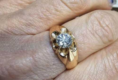 Золотое кольцо 56 пробы с бриллиантом 0,8ct