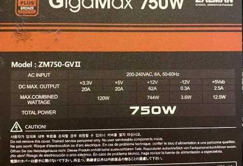 Блок питания Zalman GigaMax 750W Bronze