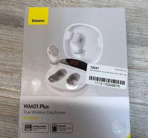 Беспроводные наушники Baseus WM01 Plus, USB Type-C