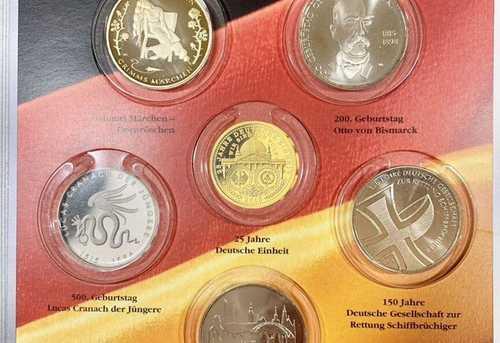 Набор юбилейных монет евро, германия 2015 г