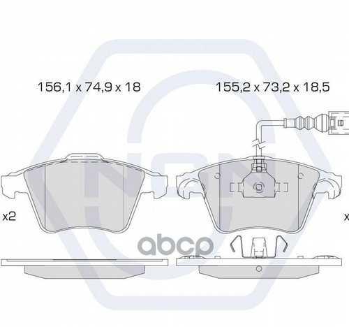 Колодки тормозные дисковые керамические перед