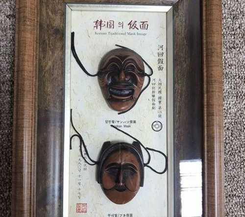 Корейские традиционные маски - панно