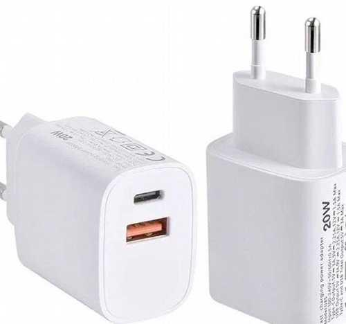 DisMac Сетевое зарядное устройство Power Adapter 2USB 20w white (Белый)