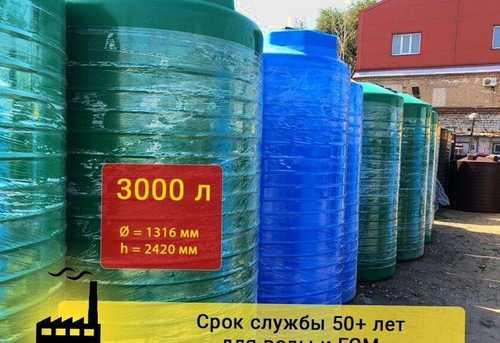 Пластиковая емкость, бак для воды 3000 литров