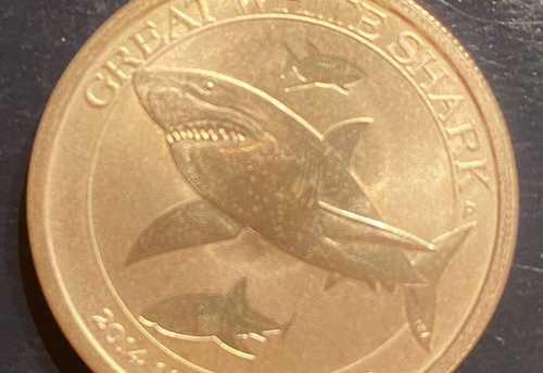 Монета Австралии 50 центов 2014 г. "Акула" серебро