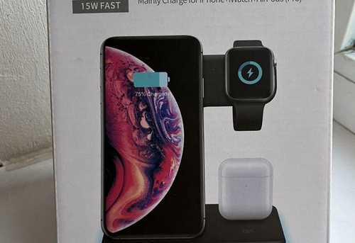 Зарядка 3в1 для iPhone Apple Watch AirPoda