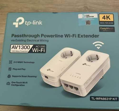 Powerline адаптер tp-link tl-wpa8631p kit