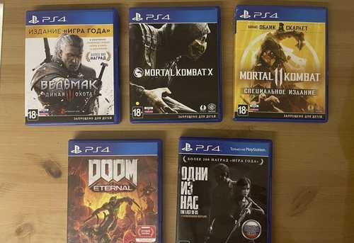 Игры PS4: Ведьмак 3, MKX, MK 11, Last of Us, Doom