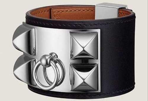 Черный браслет Hermes Collier de Chien Swift