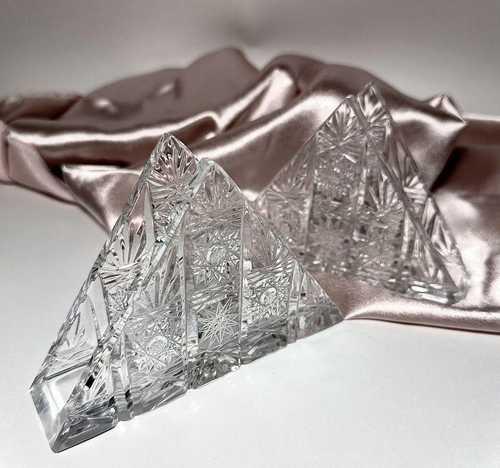 Хрустальные салфетницы СССР 2 штуки