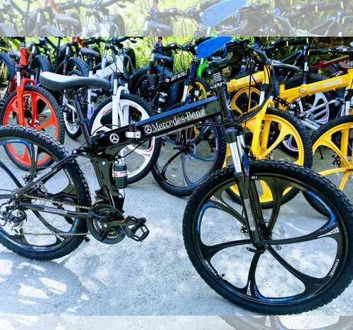 Велосипед с литыми дисками Чёрно-синий новый