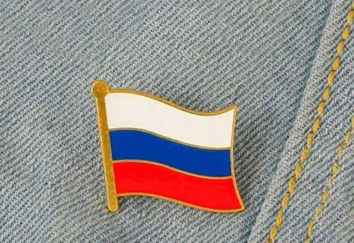 Значок Флаг России триколор
