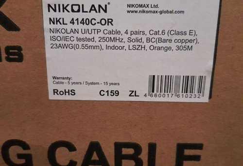 Витая пара Nikolan 4 pairs lszh 6 кат 4140C-OR