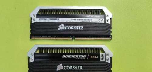 Память DDR4 2x8gb Corsair Dominator platinum 3000