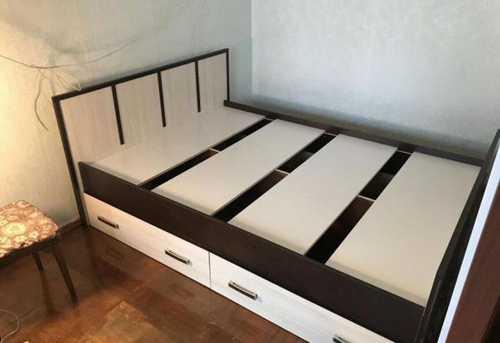 Кровать двухспальная 140 200 белая серая шимо