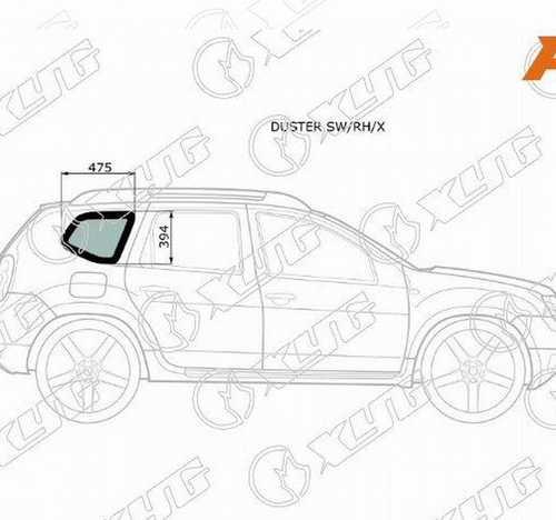 Стекло кузова боковое (не опускное) dacia duster