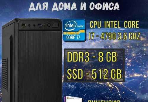 Пк Intel i7-3.6GHz,RAM-8,SSD-512,HDvideo Win10Pro