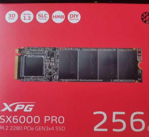 Ssd m.2 2280 nvme A-Data XPG SX6000 PRO 256 Gb