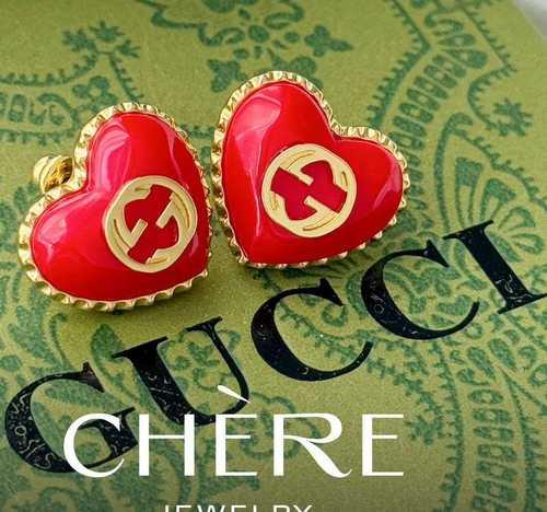 Серьги Gucci сердце LUX