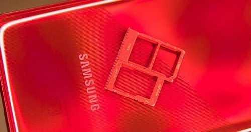 Лоток симкарты Samsung A31 красный