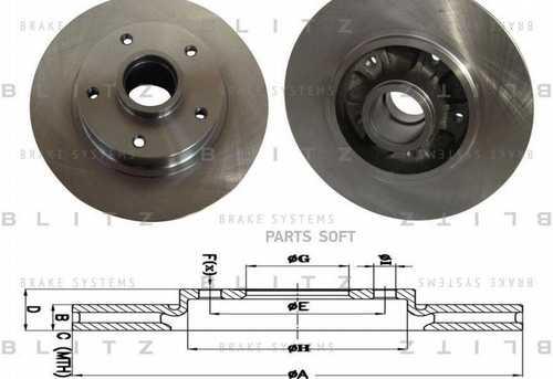 Blitz BS0301 Диск тормозной renault Megane 08- 2шт