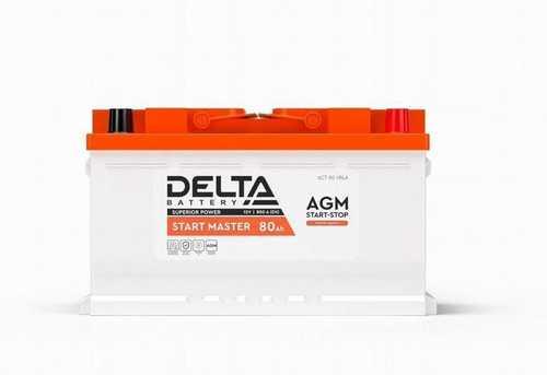Аккумулятор автомобильный Delta AGM 80