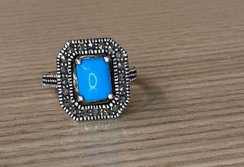 Серебряное кольцо 925 с бирюзой перстень
