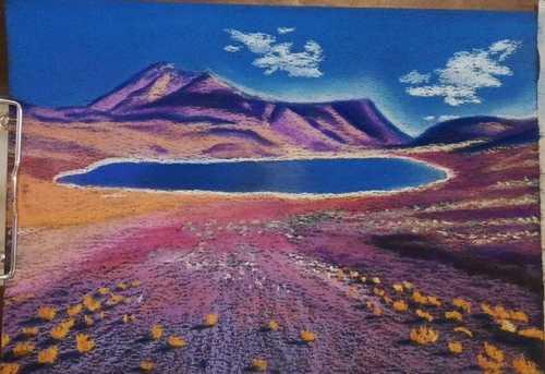 Пейзаж сухой пастелью Пустыня Атакама