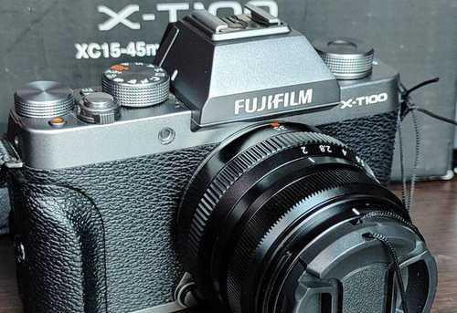 Фотоаппарат Fujifilm xt100+объектив Fujinon 35 f2