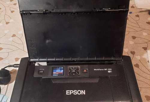 Портативный цветной принтер Epson wf 100