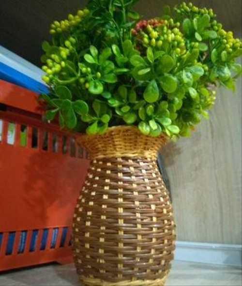 Плетеная ваза кувшин 15 см